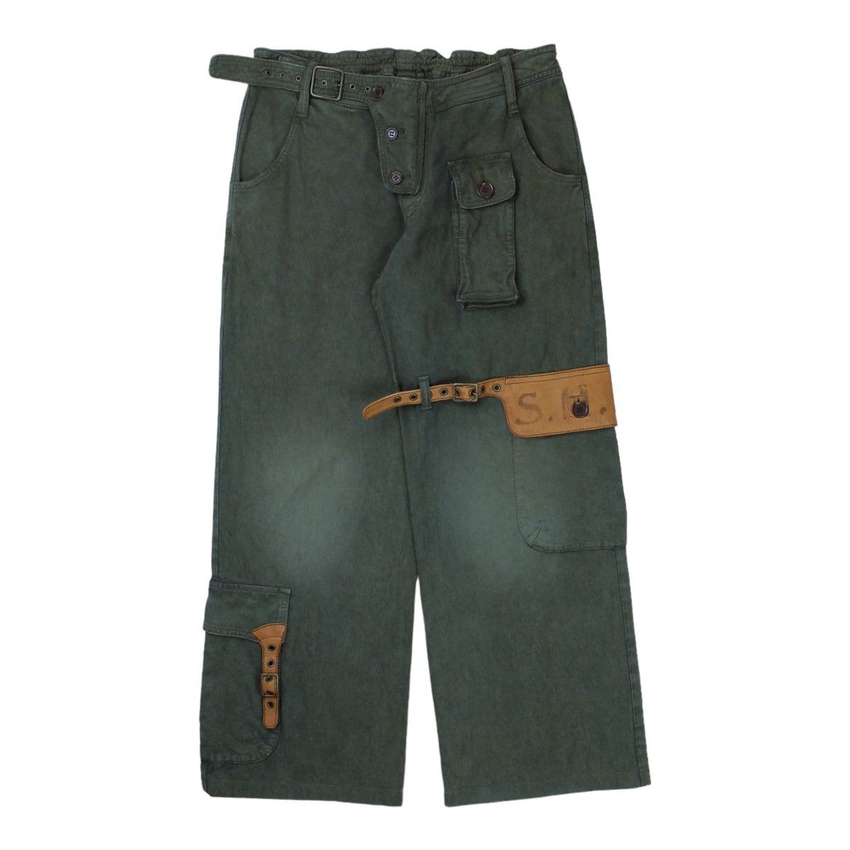 Share Spirit Homme Share Spirit Leather Strap Cargo Pants | Grailed