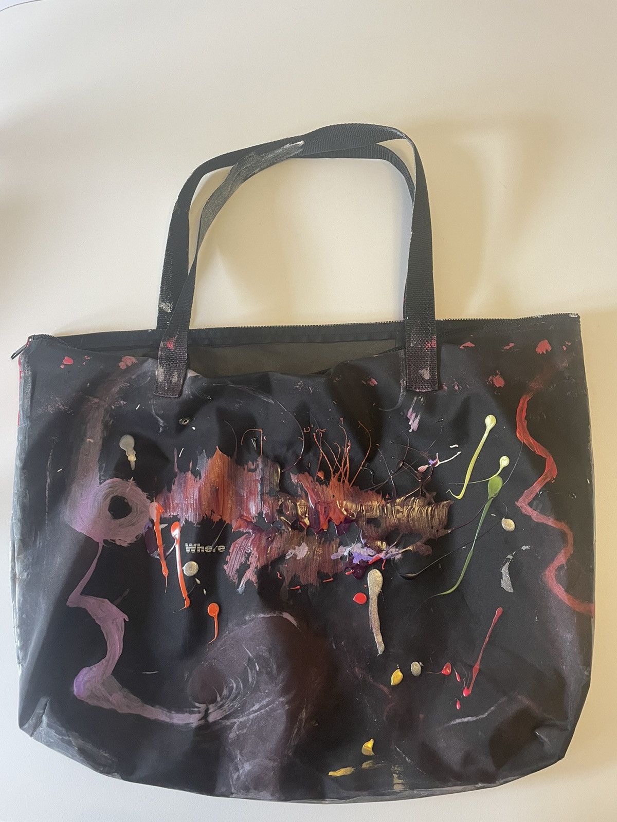 Vintage Artisinal 1/1 Squares faces picasso splatter tote bag | Grailed