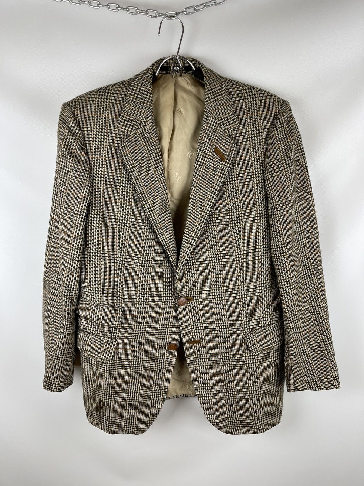 Daks London Daks Simpson London signature checkered multicolor blazer ...
