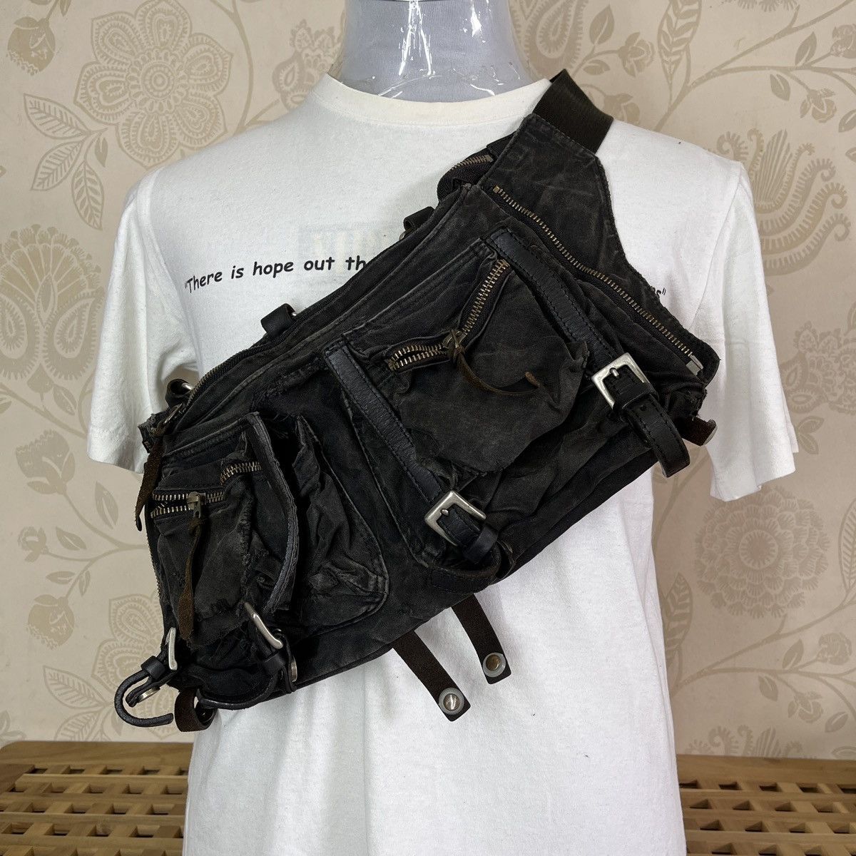 Distressed Denim Rare Streetwear Pierrot Le Fou Hysteric Bondage Sling ...