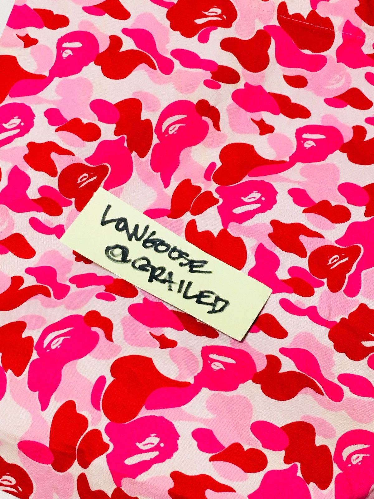 Bape Shoulder Bag Tote Pink ABC Monkey Camo - A Bathing Ape | Grailed