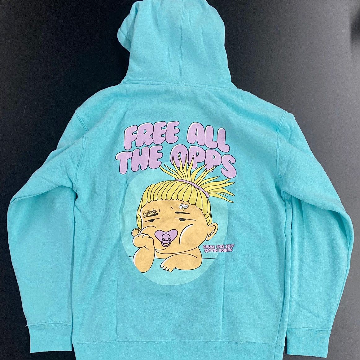 Superrradical Fat Nick Free All The Opps Hoodie - Blue LG | Grailed