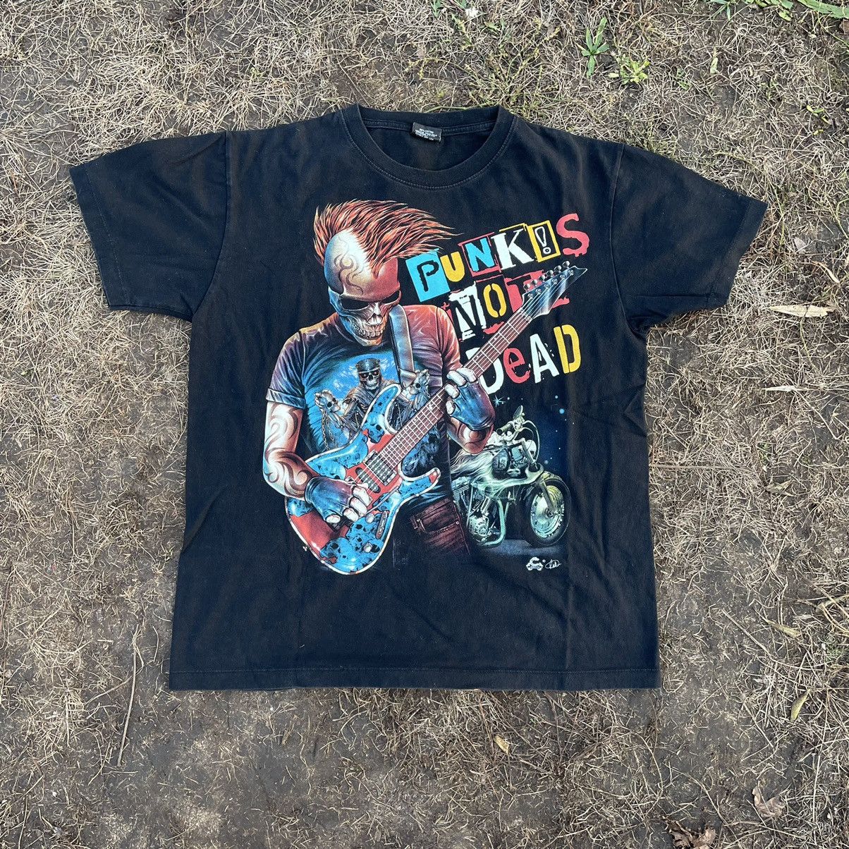 Vintage Vintage Y2K Punk Not Dead Face Horror Tee Rock Streetwear | Grailed