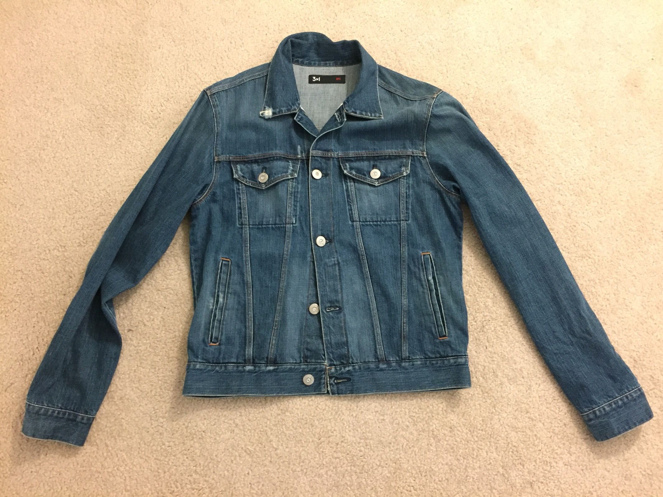 3x1 3x1 Distressed Selvedge Denim Jacket | Grailed