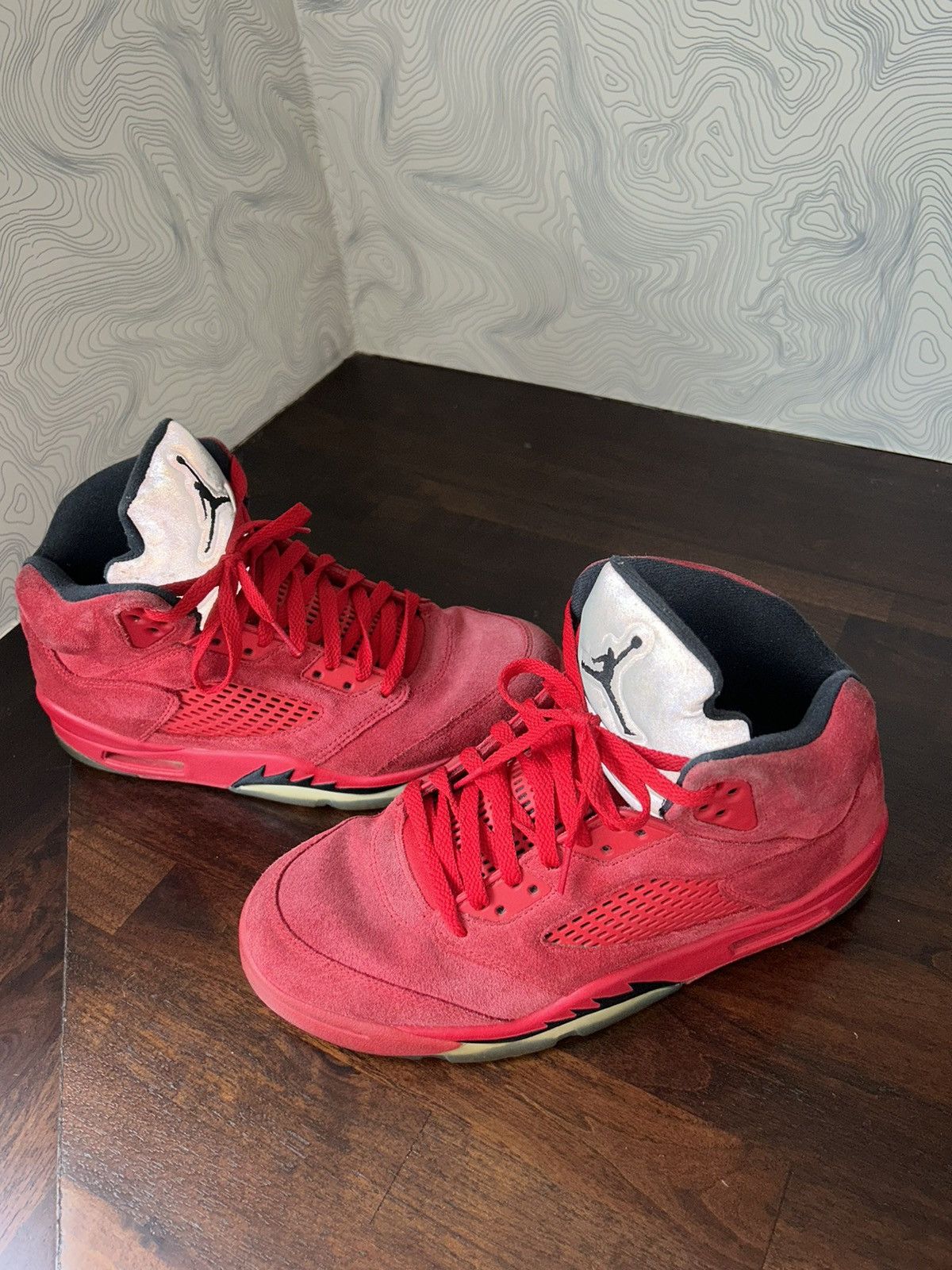 Nike × Streetwear × Vintage Jordan Red Suede 5s Size 8 | Grailed