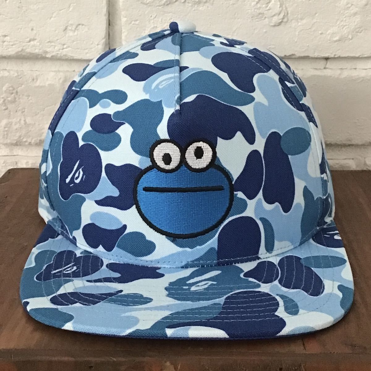Bape BAPE SESAME STREET Cookie Monster Snapback Cap ABC camo hat | Grailed