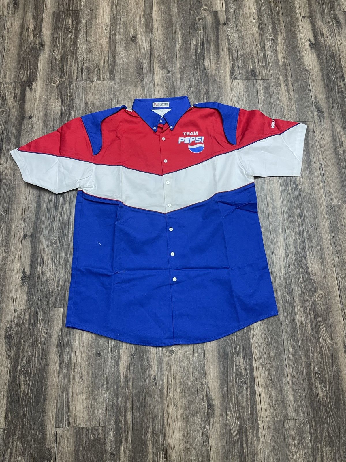 NASCAR × Streetwear Vintage Team Pepsi Racing Button Down Shirt Pit ...