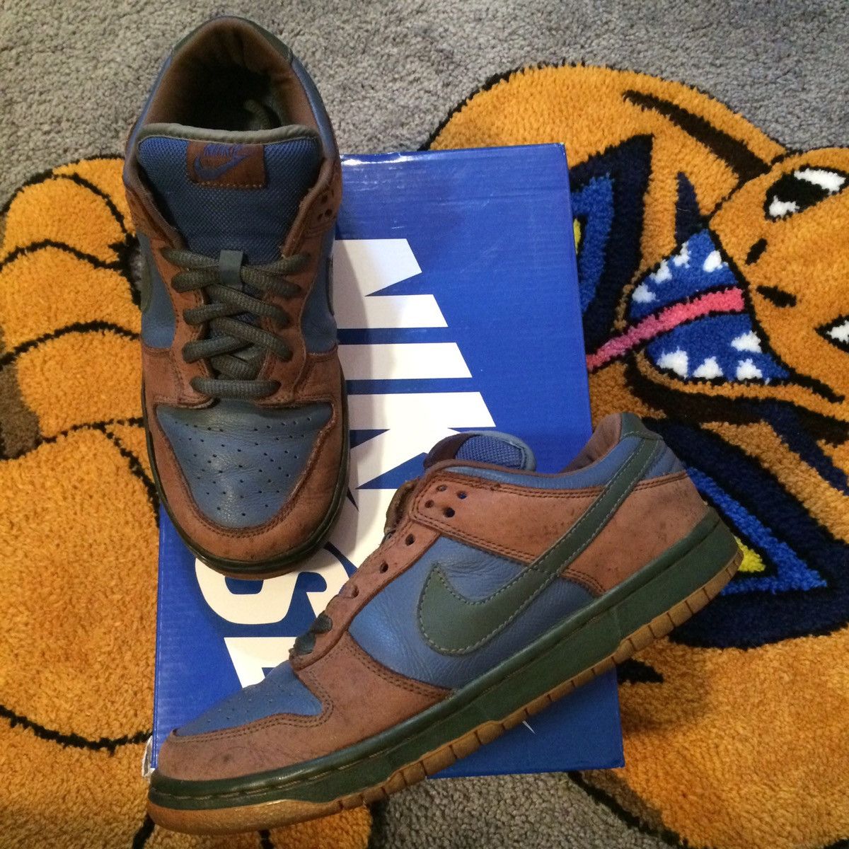 Nike 2003 Nike Dunk Low Pro SB ‘Barf’ Navy / Outdoor Green | Grailed