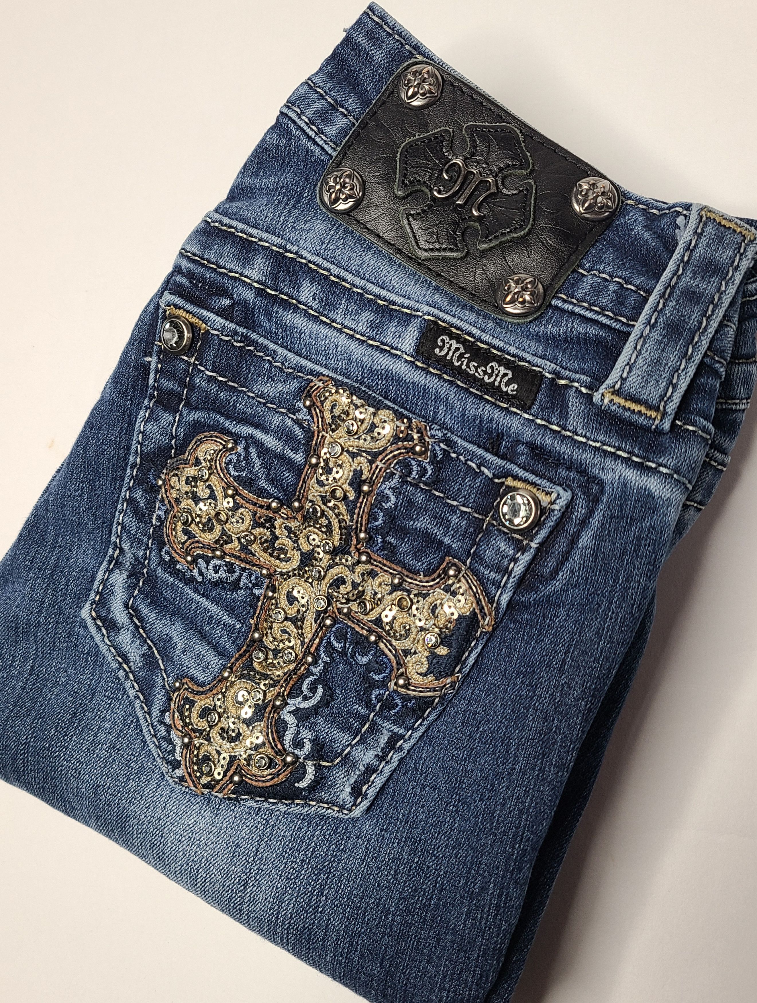 Miss Me Miss Me 24 Signature Rise Skinny Embellished Cross Jeans B4 ...