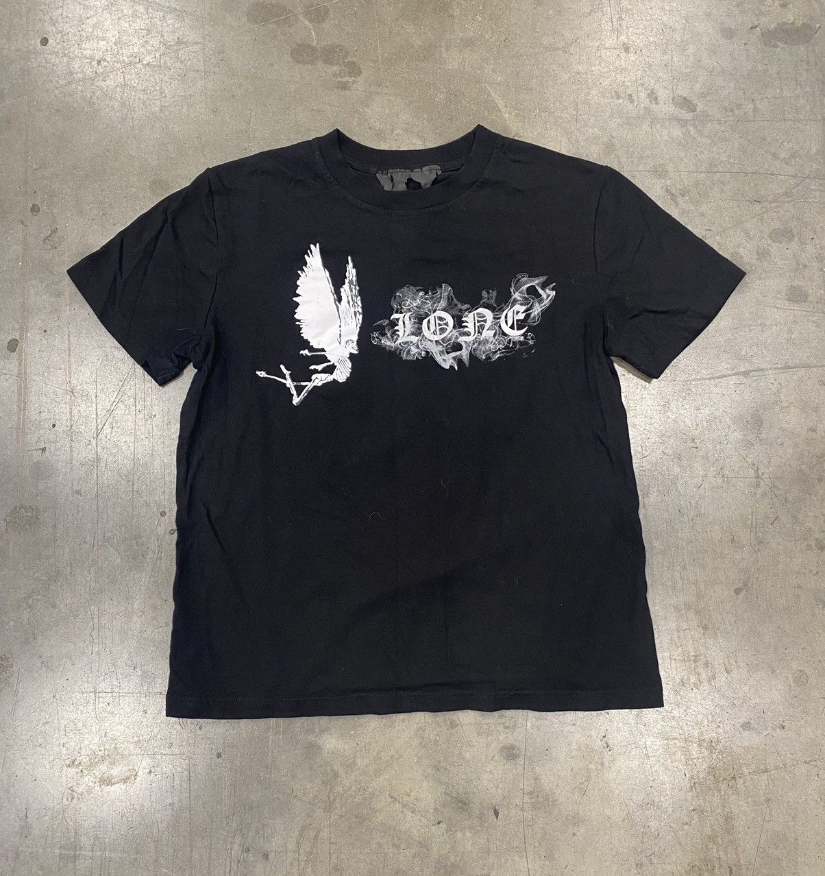 Designer × Vlone VLone No Smoke angel smoking usa rare t shirt washed ...