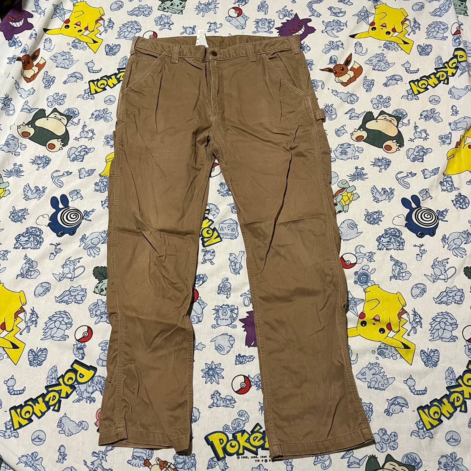 Carhartt × Vintage Vintage 90s Carhartt Tan Carpenter Relaxed Fit Pants ...