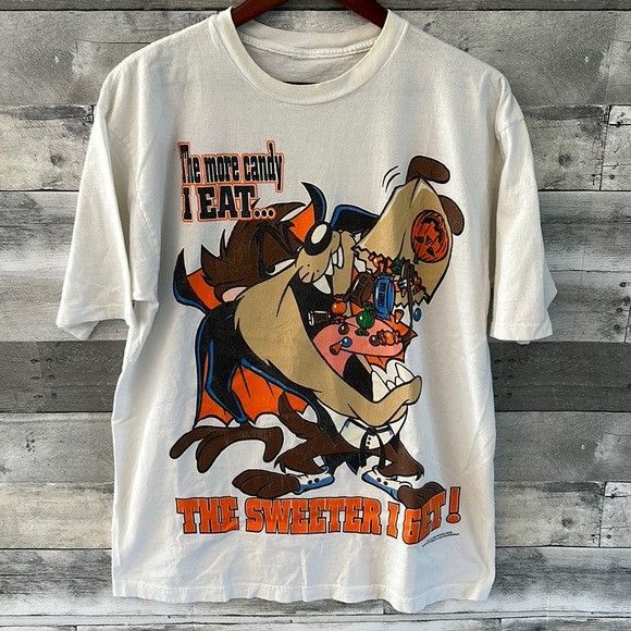 Streetwear × Vintage × Warner Bros VINTAGE 1995 TAZ CANDY BIG BPRINT ...