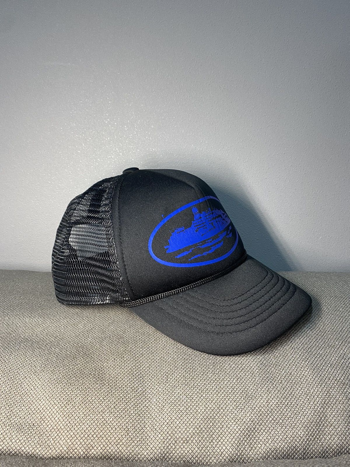 Corteiz Corteiz CRTZ Alcatraz trucker hat cap blue on black | Grailed