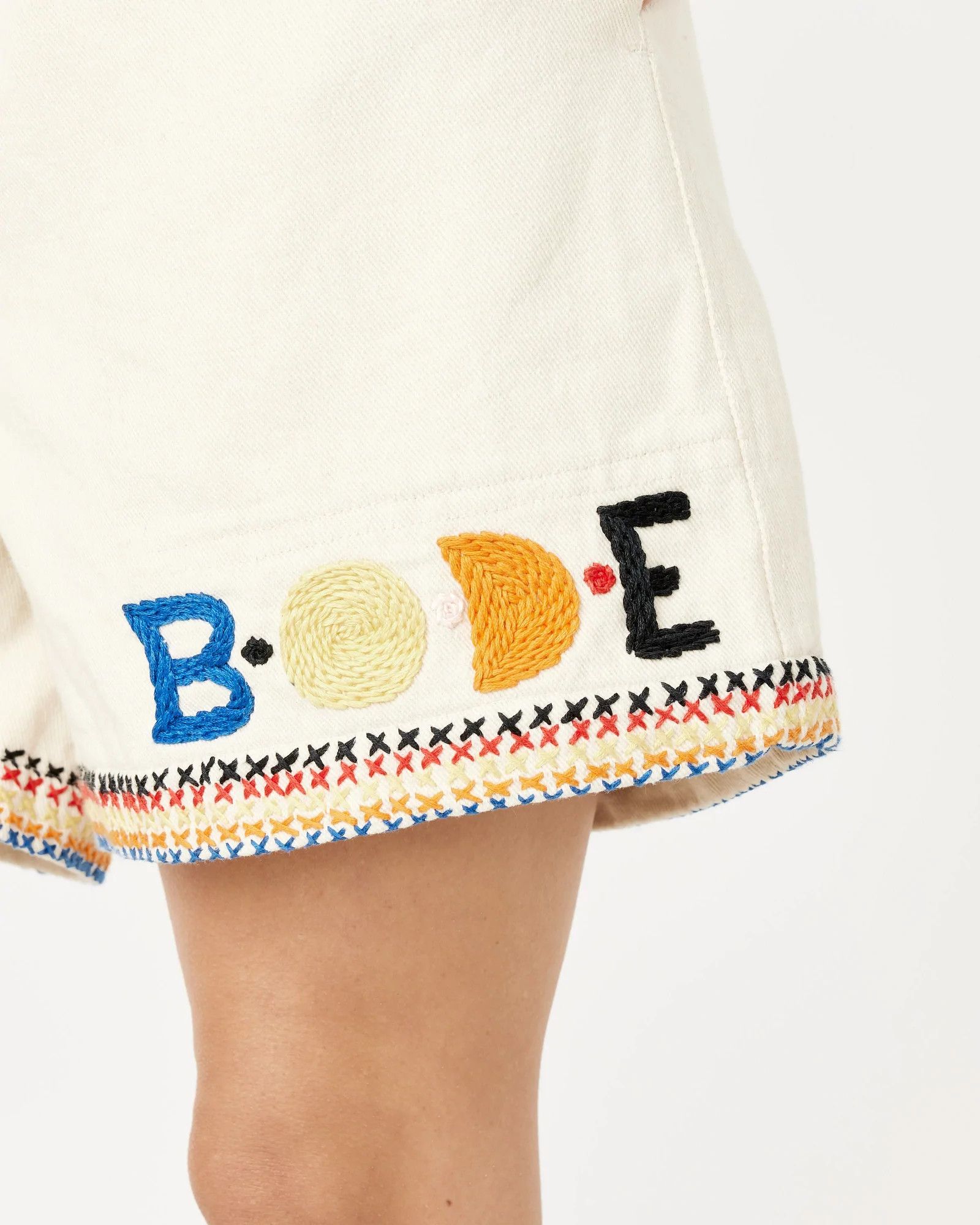Bode BODE Donkey Party Embroidered Cotton-Twill Shorts | Grailed