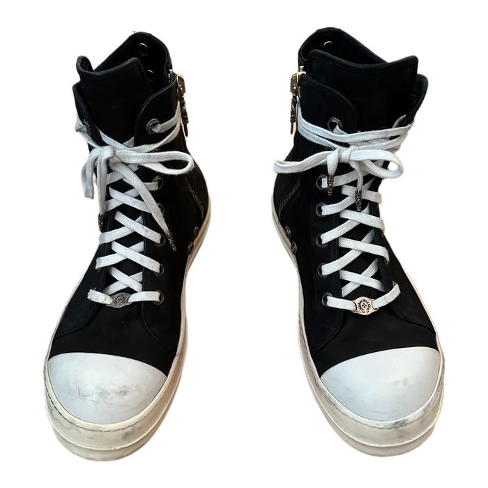 Rick Owens Chrome Hearts x Rick Owens Nubuck High-Top Ramones | Grailed