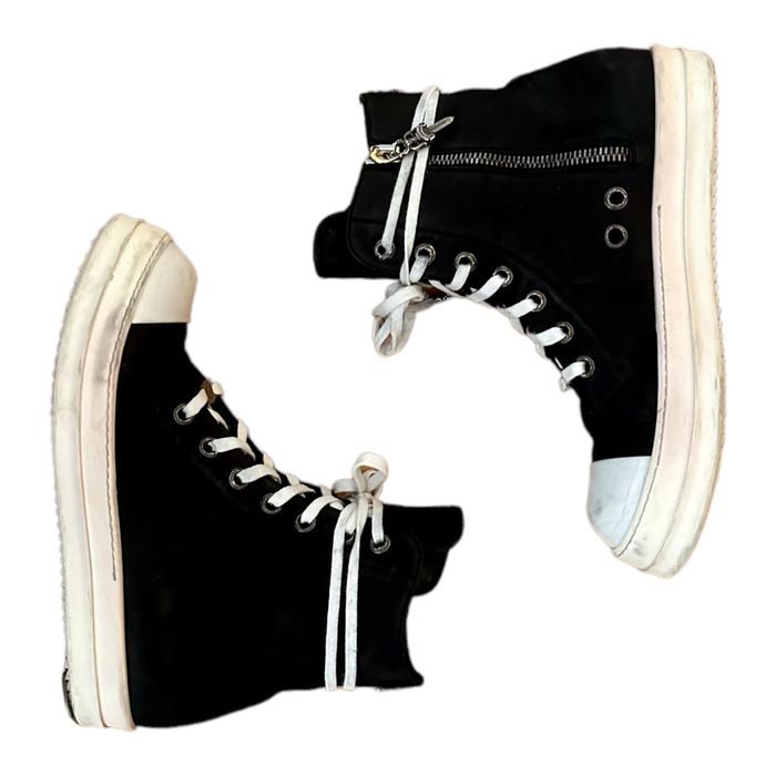 Rick Owens Chrome Hearts x Rick Owens Nubuck High-Top Ramones | Grailed
