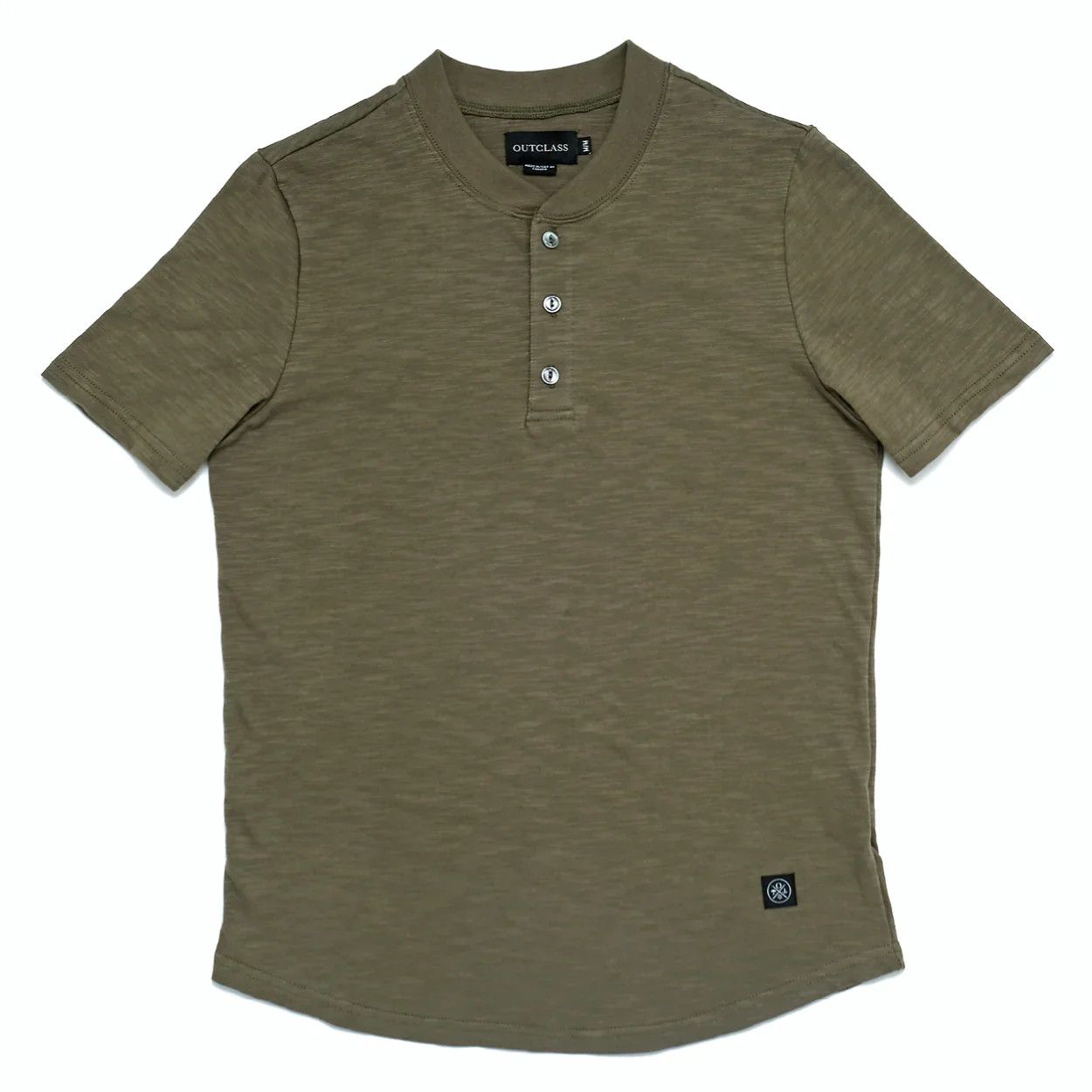 Outclass Outclass Olive Slub S/S Henley | Grailed