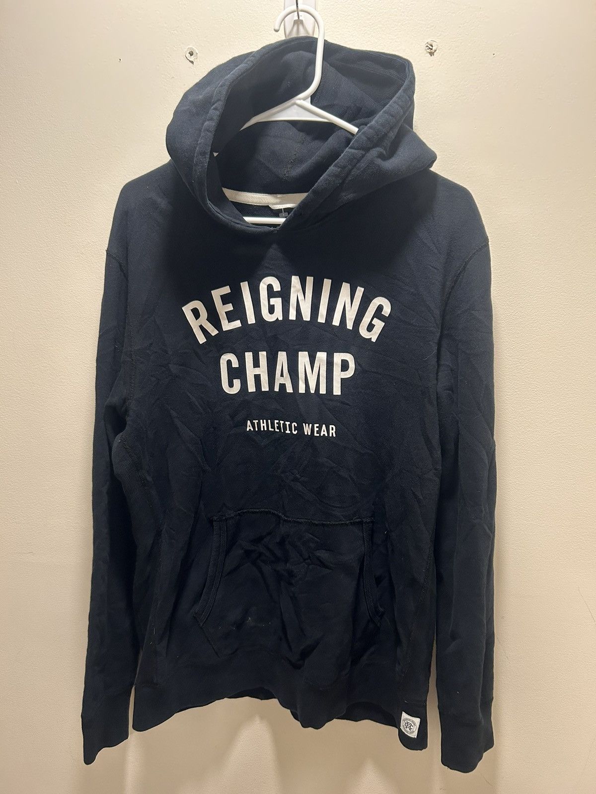 Reigning Champ Reigning Champ Gym Logo Pullover Hoodie Black / White ...