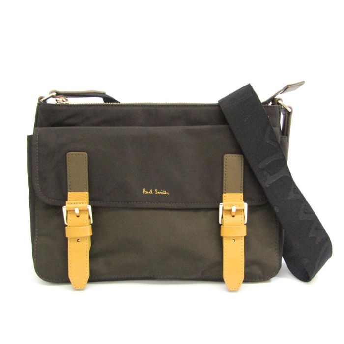 Paul Smith Paul Smith Men,Women Nylon,Leather Shoulder Bag Khaki,Yellow ...