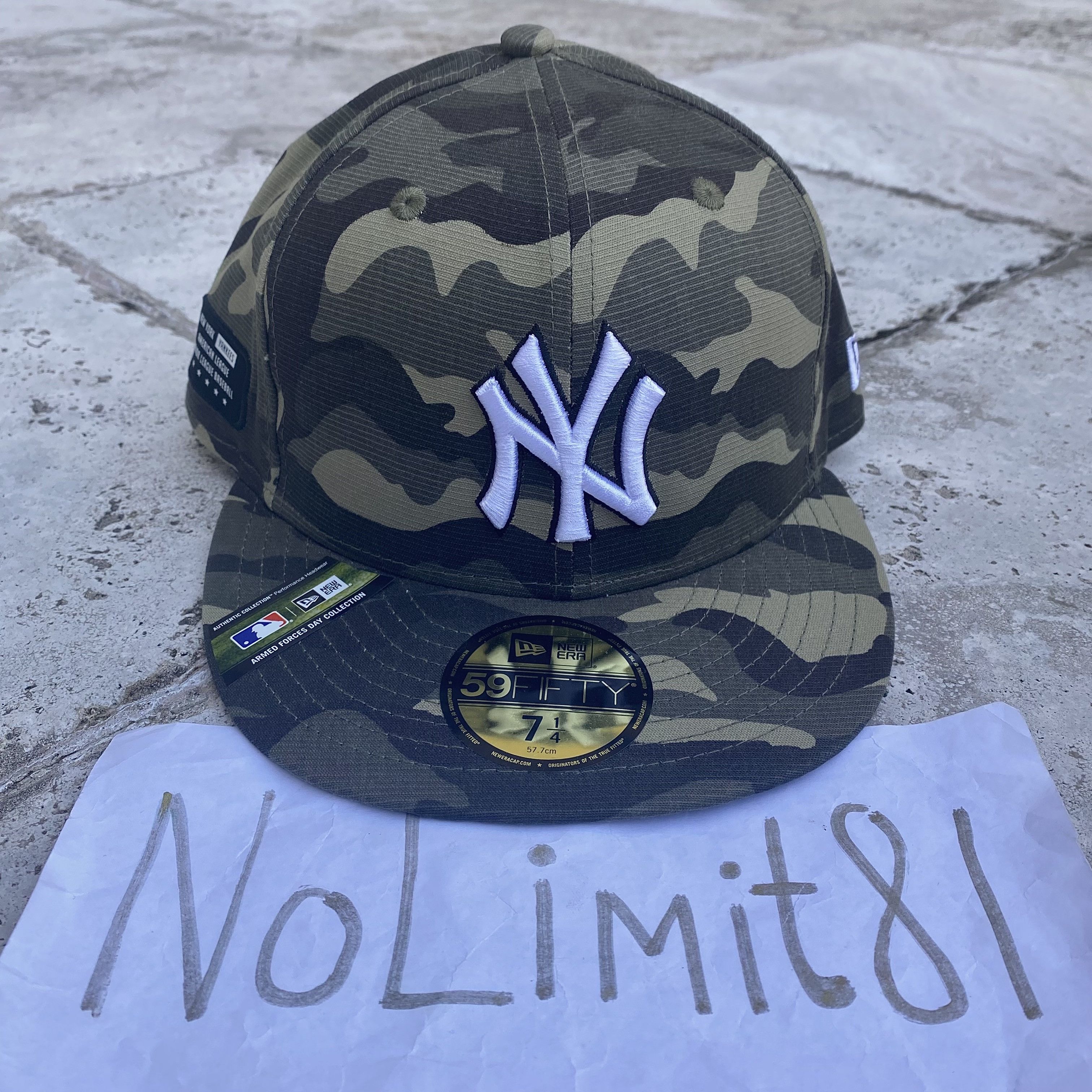 New Era New York Yankees Army Military Camo 59FIFTY Fitted Hat 7 1/4 ...