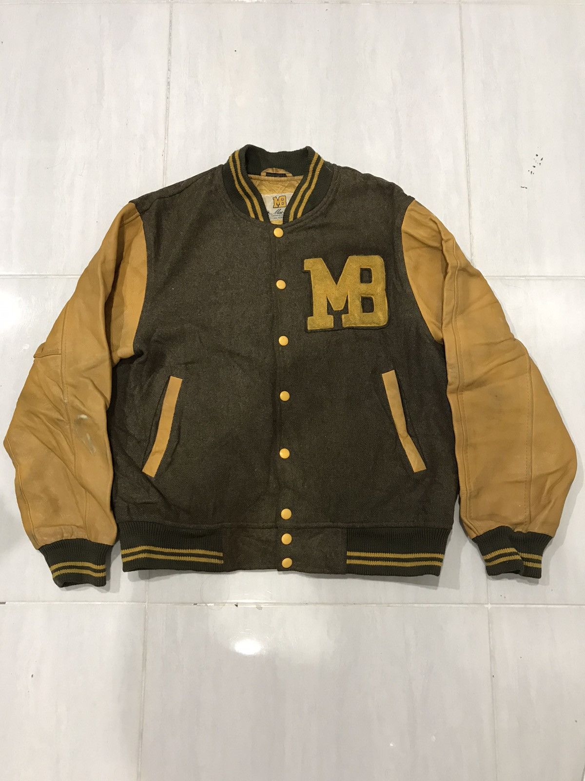 Vintage Vintage Mac Beth Streetwear Leather Sleeve Varsity Jacket | Grailed