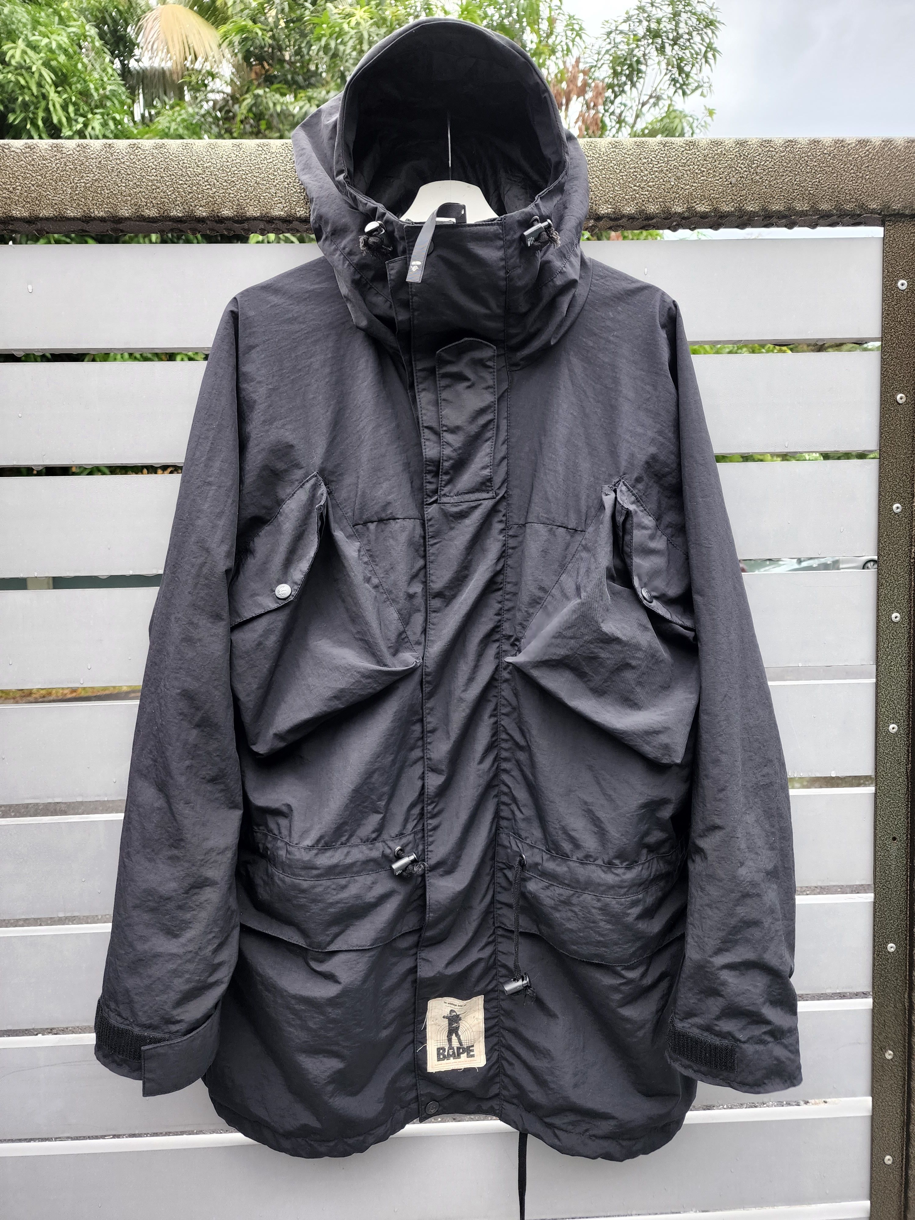Bape × Vintage A Bathing Ape Vintage General Black Parka | Grailed