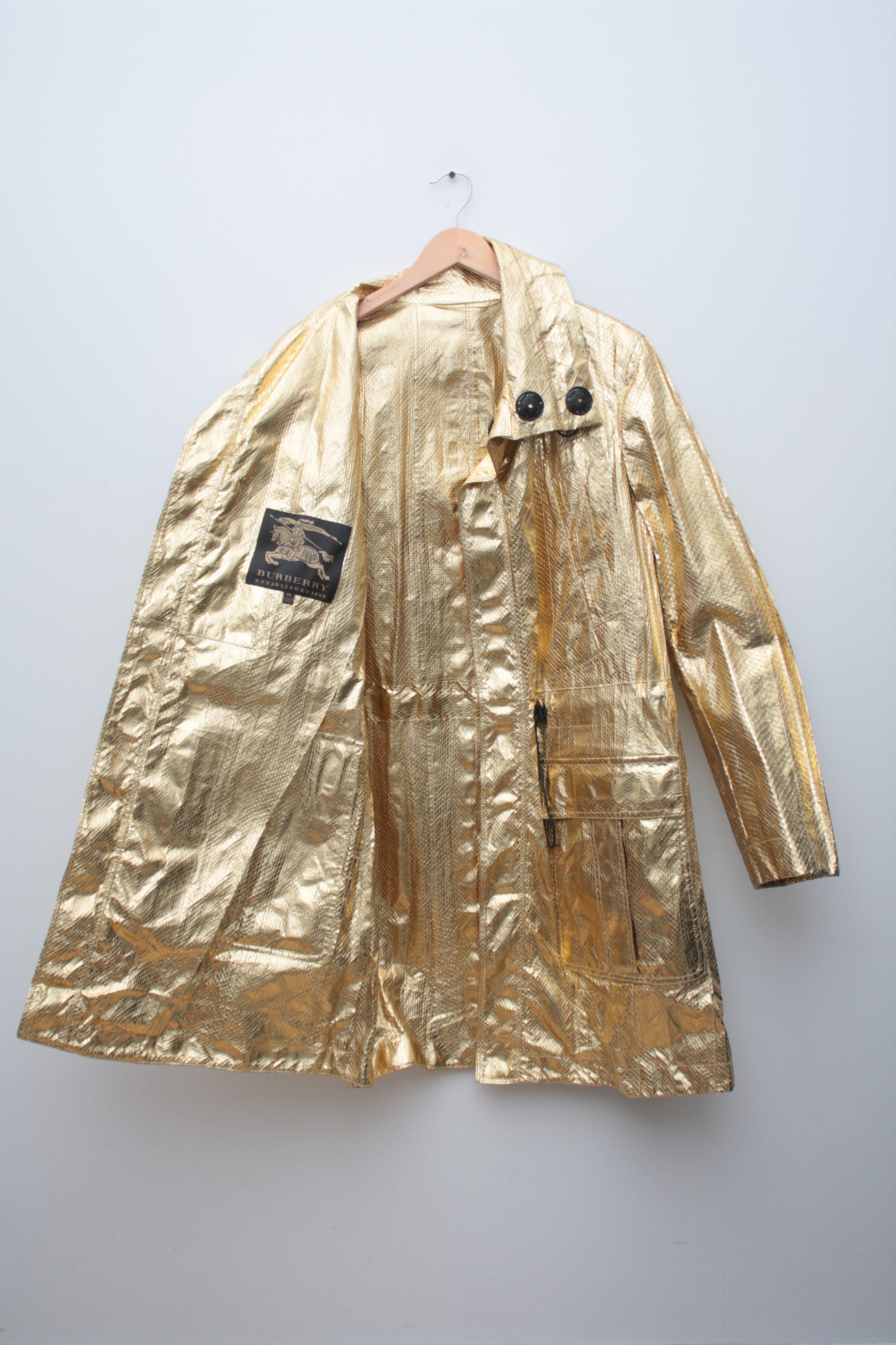 Burberry × Burberry Prorsum Burberry Prorsum Python Skin Gold Trench ...
