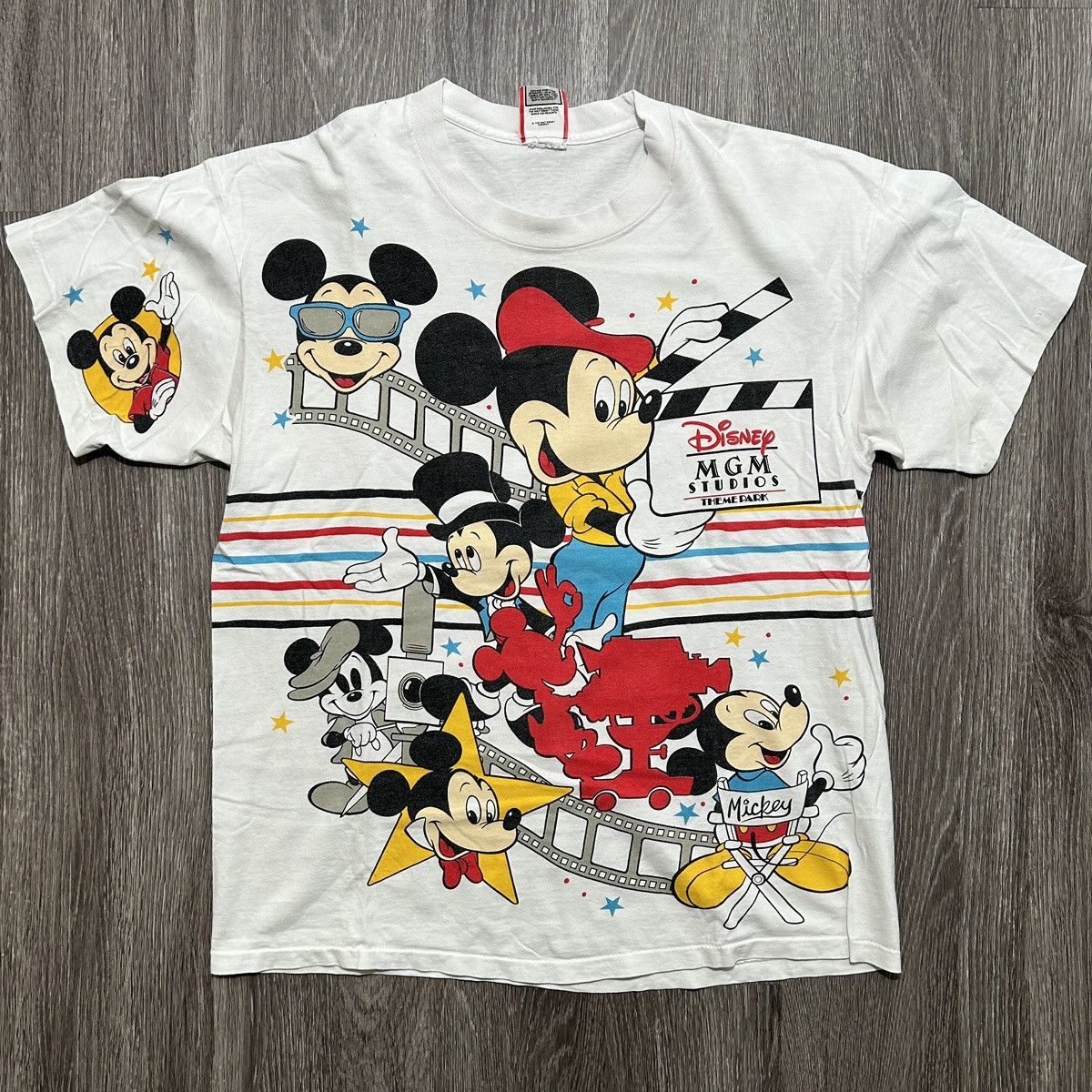 Vintage Vintage Disney Mickey Mouse MGM Studios AOP T Shirt Sz XL | Grailed