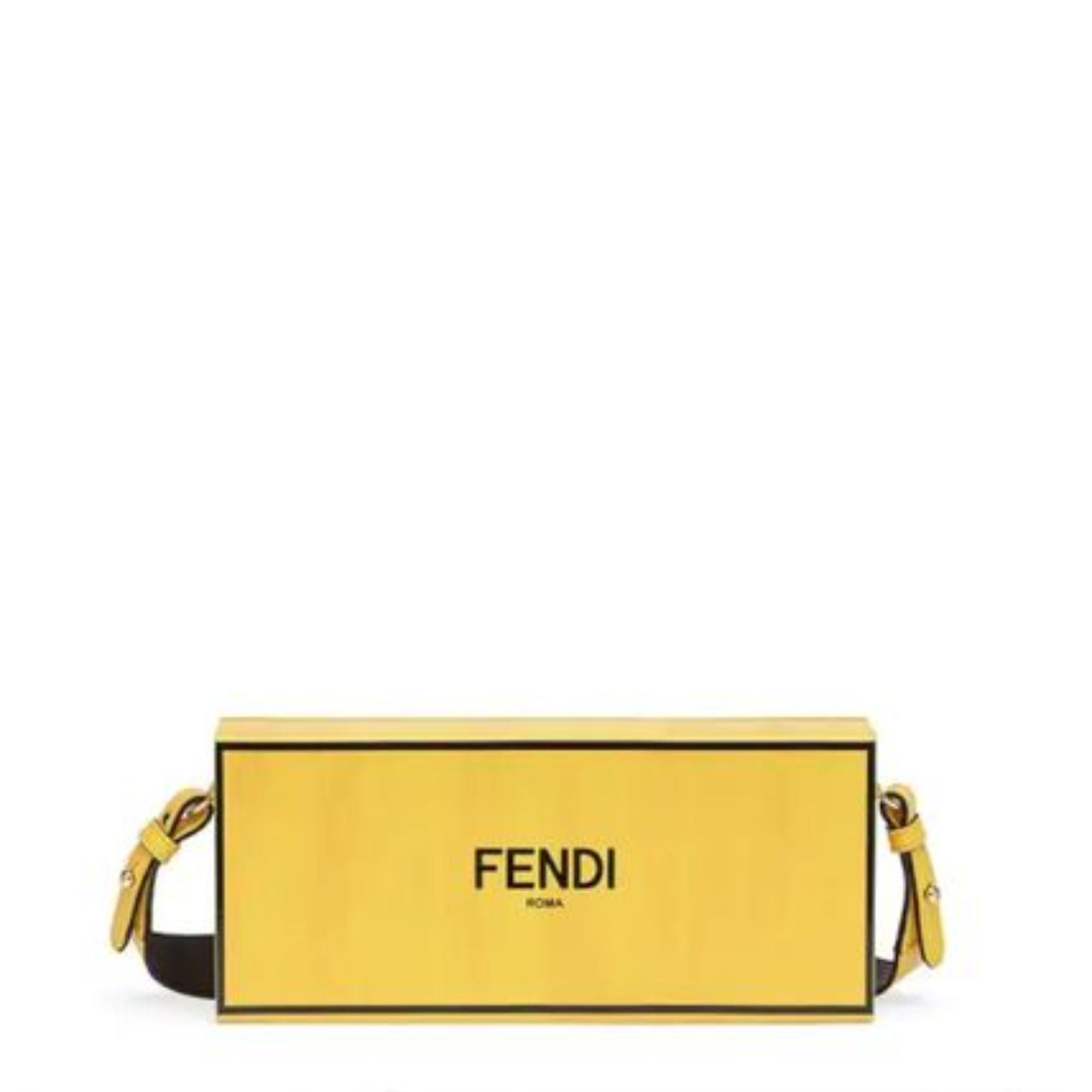 Fendi Fendi Roma Horizontal Box Yellow Leather Shoulder Bag | Grailed
