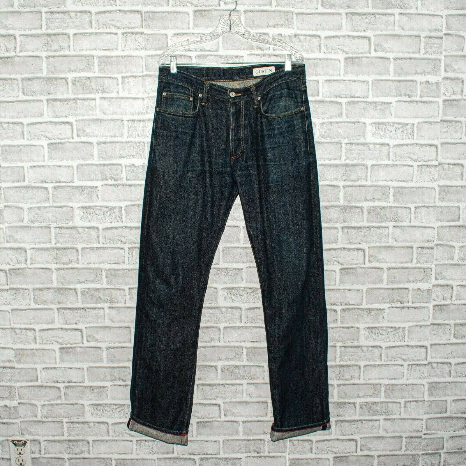 Gustin GUSTIN Men's RAW SELVEDGE Straight fit Denim Jeans indigo | Grailed