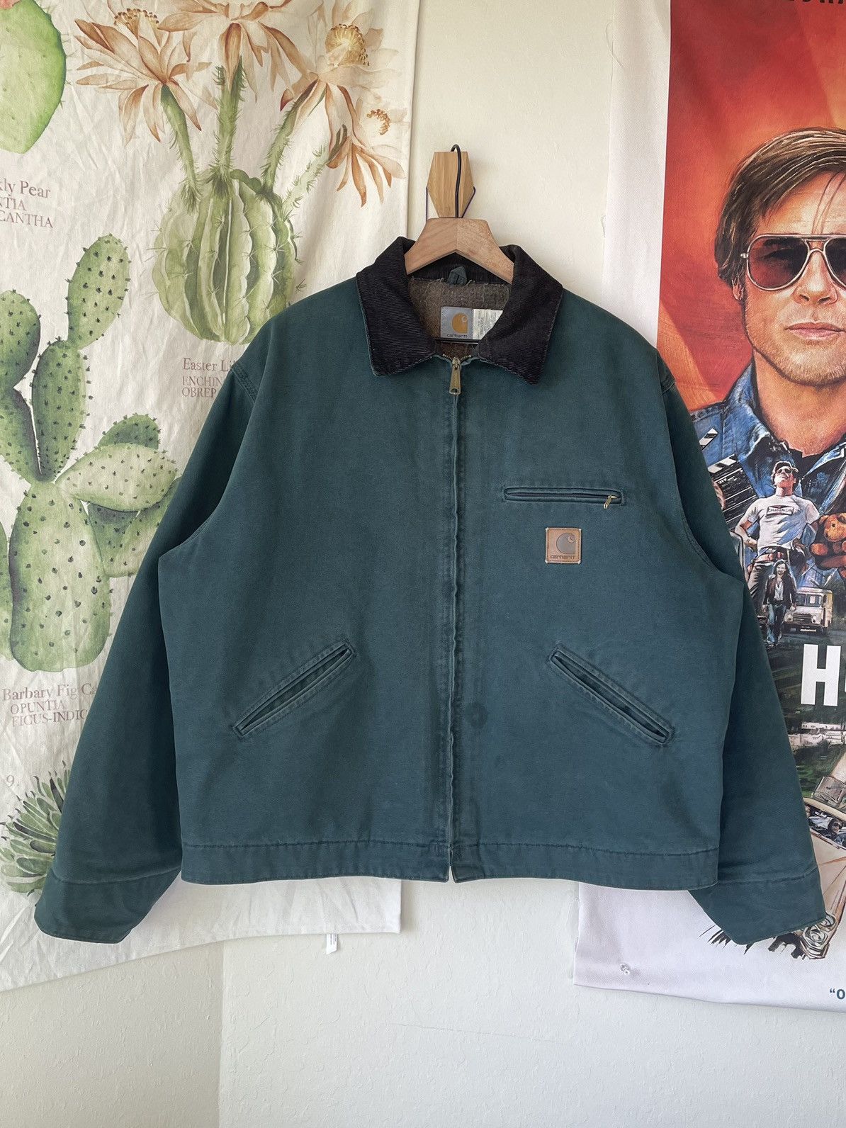 Vintage Carhartt Detroit Jacket J43 HTG Hunter Green Carhartt Jacket | Grailed