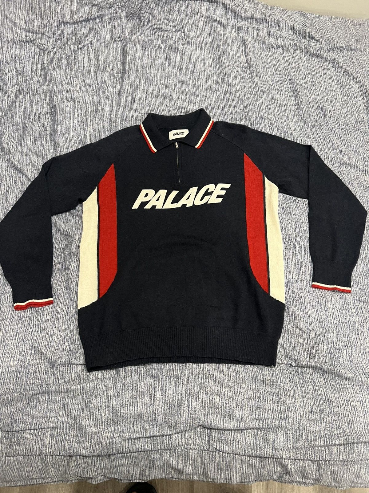 Palace Palace Polo Zip Knit Wool Sweater | Grailed