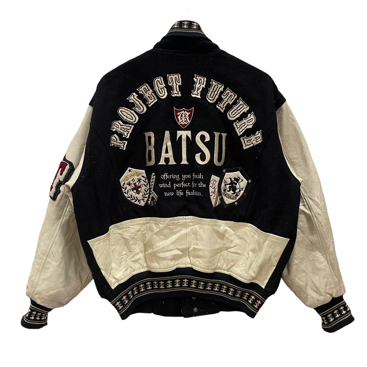 Japanese Brand × Varsity Jacket × Vintage LAST DROP BATSU Champion Wool ...