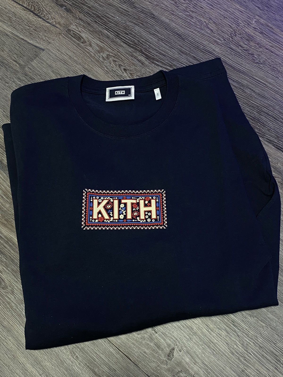 Kith Kith needlepoint box logo tee | Grailed