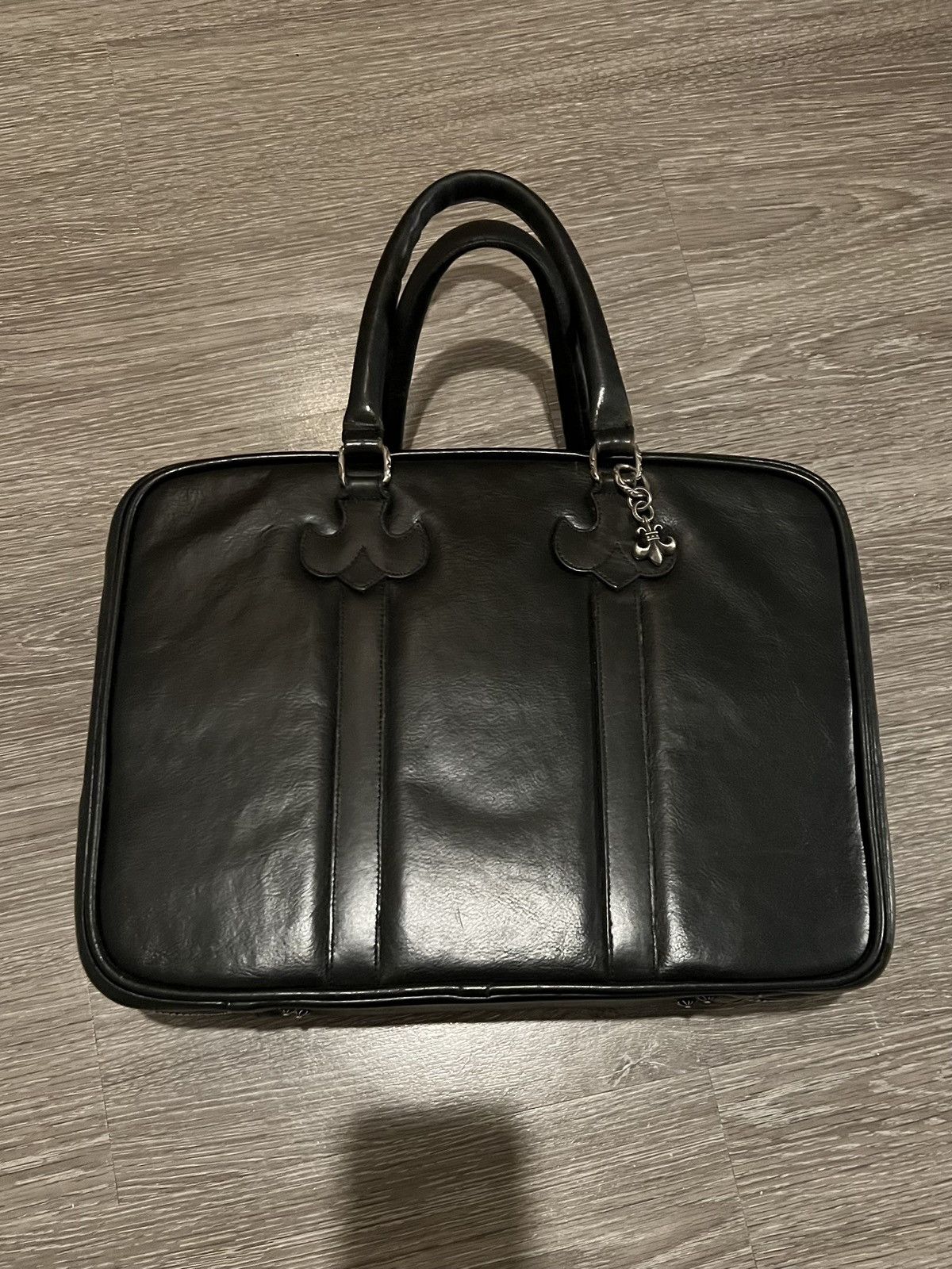 Chrome Hearts Chrome Hearts Briefcase Business Bag Black Leather Silver ...
