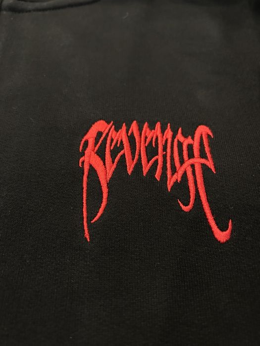Revenge Revenge Black/Red Full Zip Embroidered Hoodie | Grailed