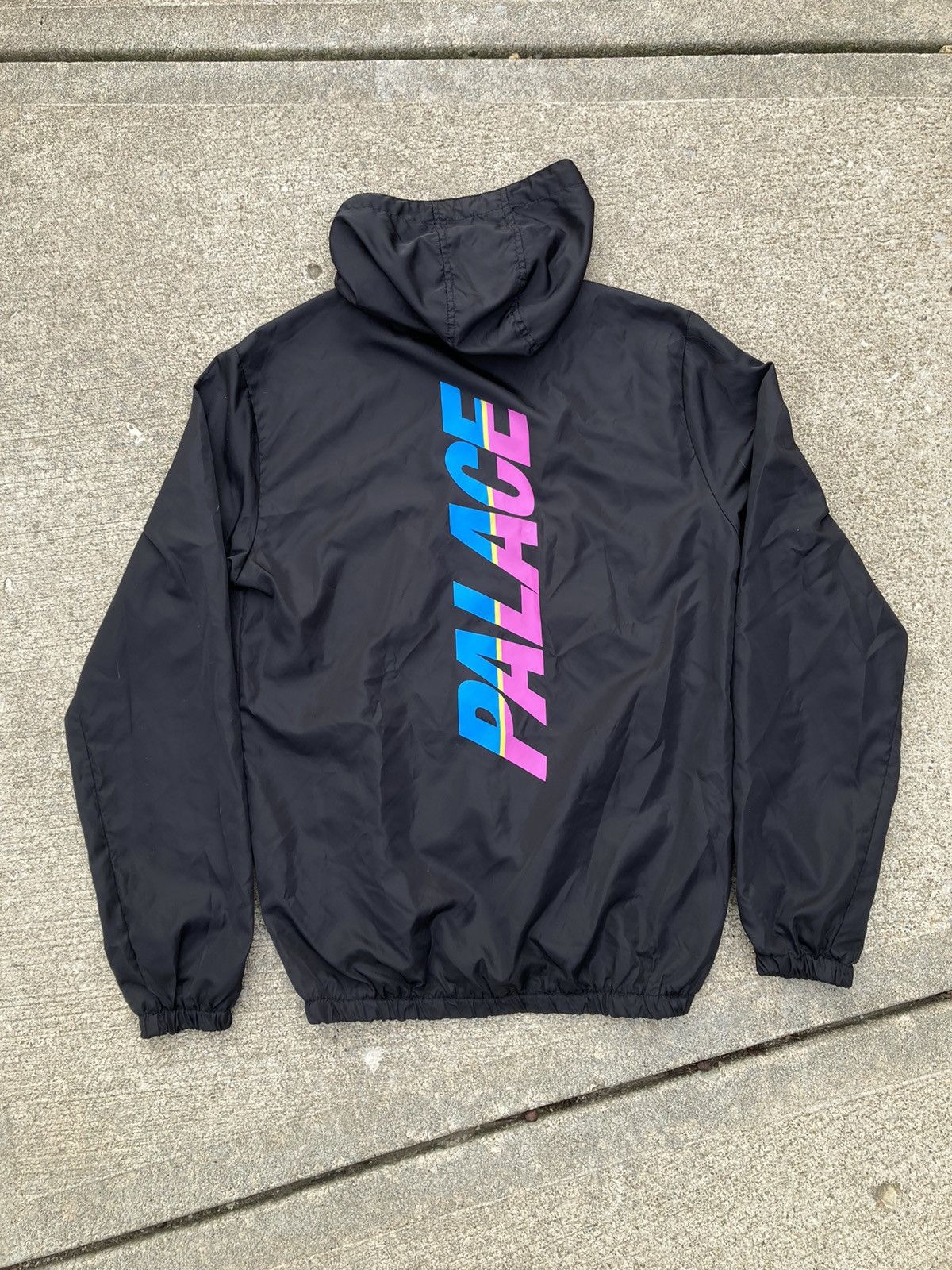 Palace Palace Pink Black Logo Windbreaker Black | Grailed