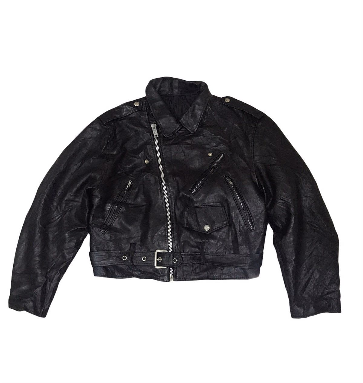 Genuine Leather Sip Stock Biker Rock Style Crop Leather Jacket | Grailed
