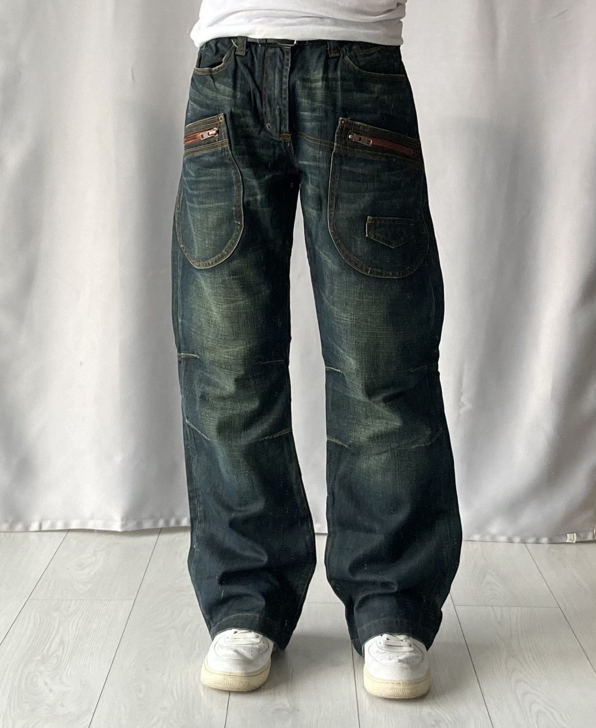 Japanese Brand × Streetwear × Vintage Vintage Fishbone Baggy Denim ...