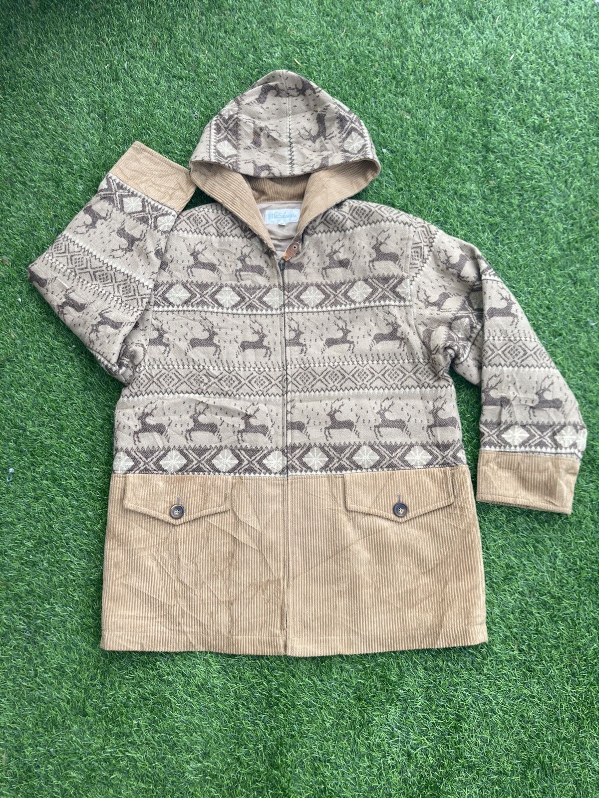 Native COAT ELK DEER HOODED WOOL JACKET | Grailed