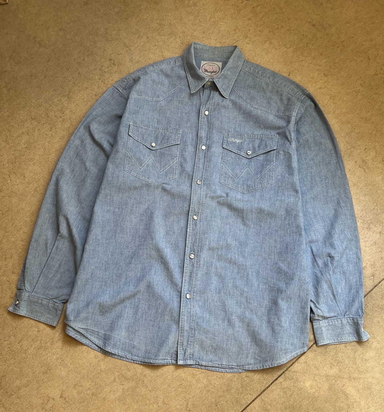Vintage Vintage Wrangler Denim Light Mens Shirt Buttons Up | Grailed