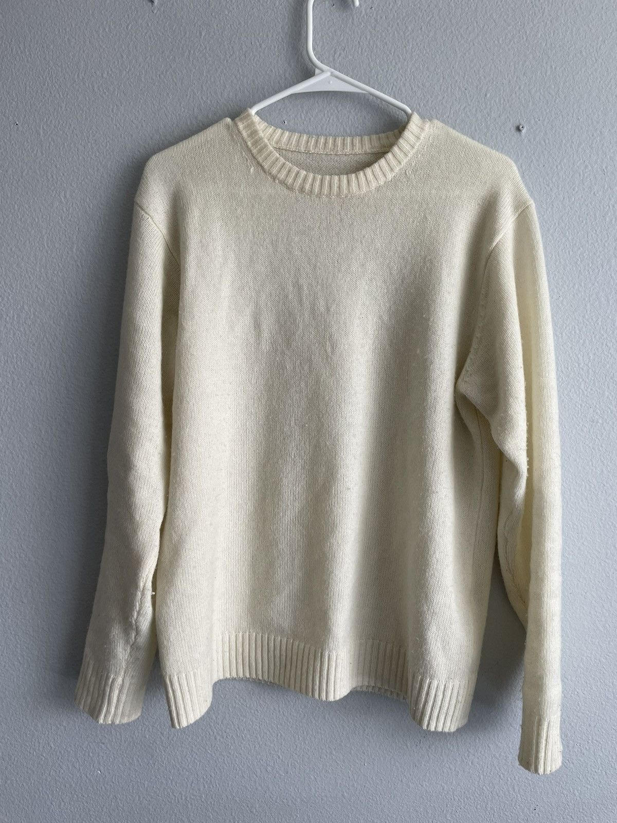 Muji Muji Cream Beige Knit wool Sweater | Grailed