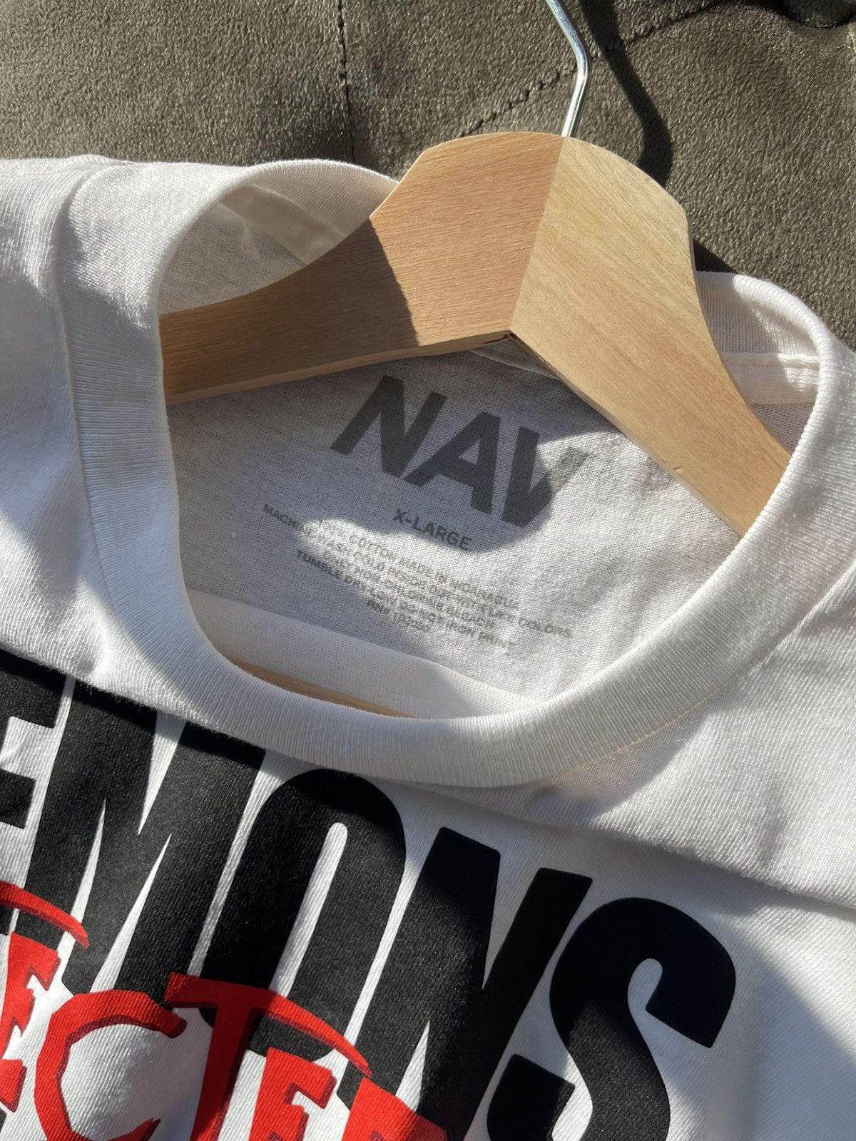 Vlone White VLone NAV Demons Protected by Angels Size XL | Grailed