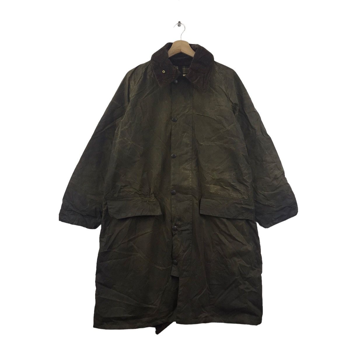 Barbour Vintage BARBOUR BEAUFORT Green Wax Overcoat Parka | Grailed