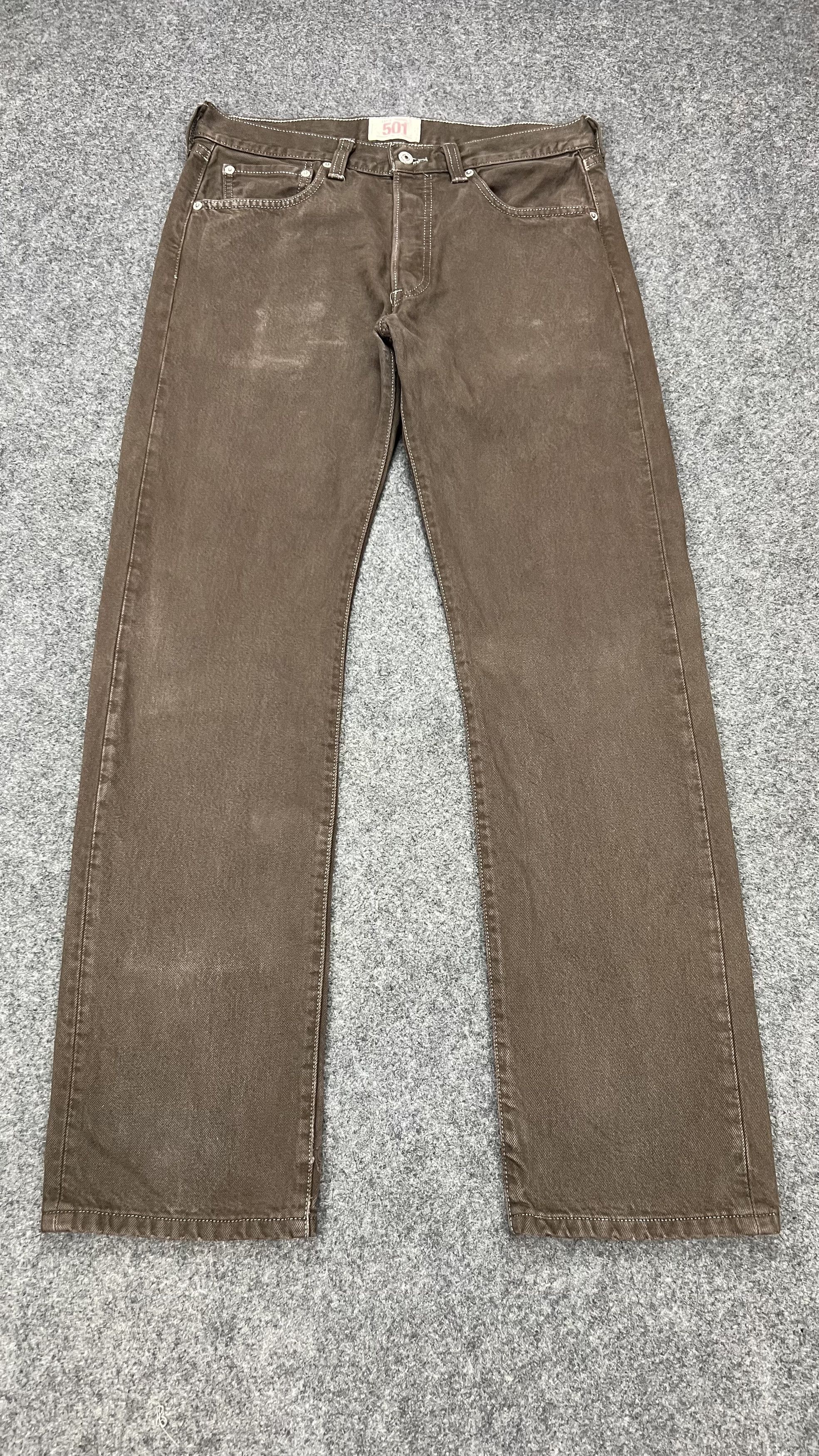 Vintage Faded Brown Distressed Levis 501 Jeans | Grailed
