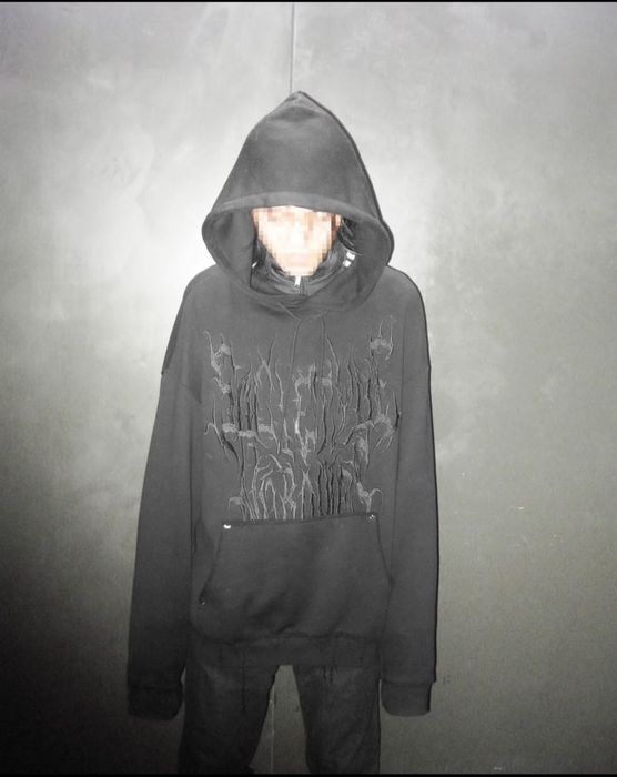 Very Rare Society De Nobodies Distressed Logo Patching Hoodie | Grailed