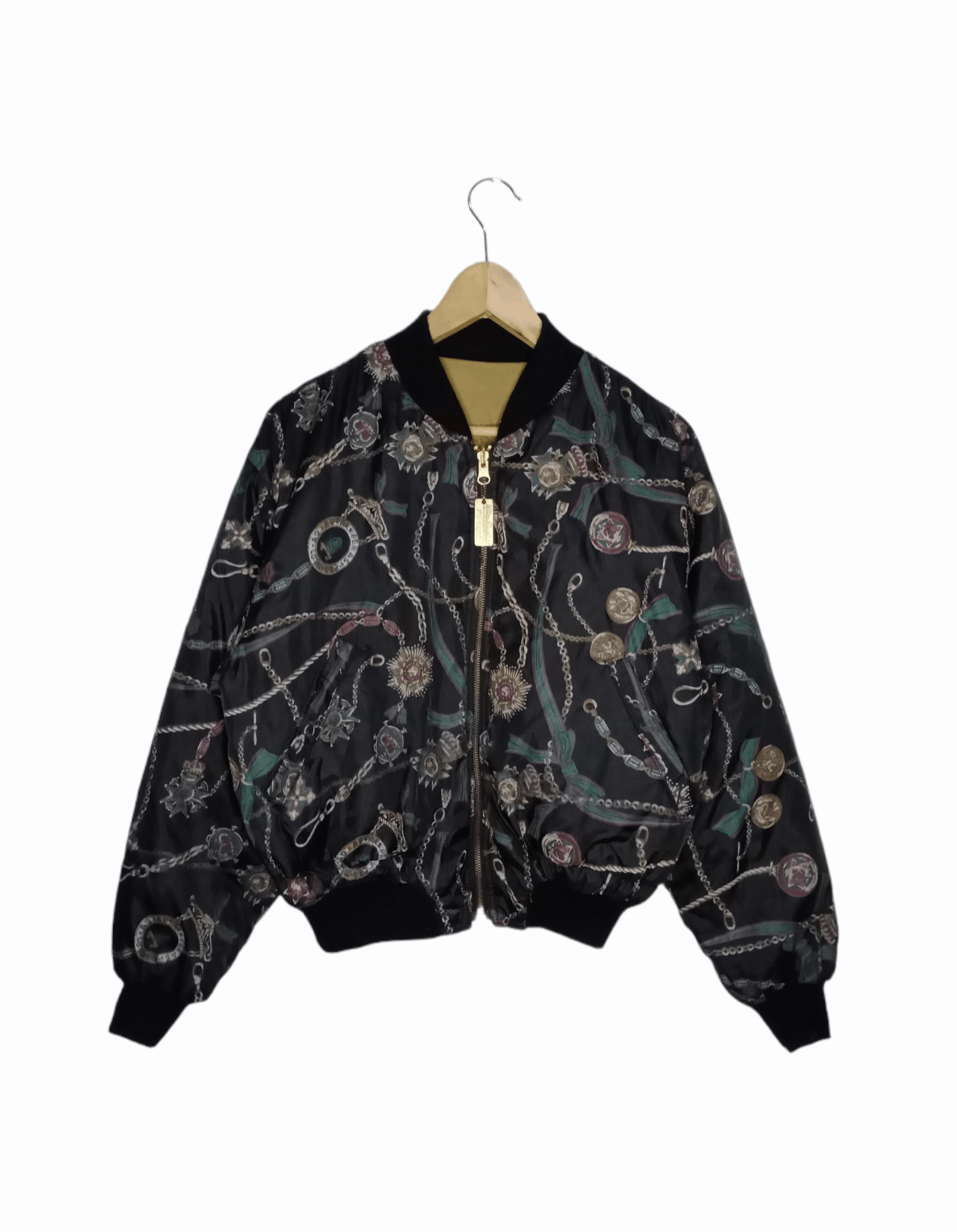 Italian Designers VINTAGE QUIED-PIE BAROQUE STYLE REVERSIBLE BOMBER ...