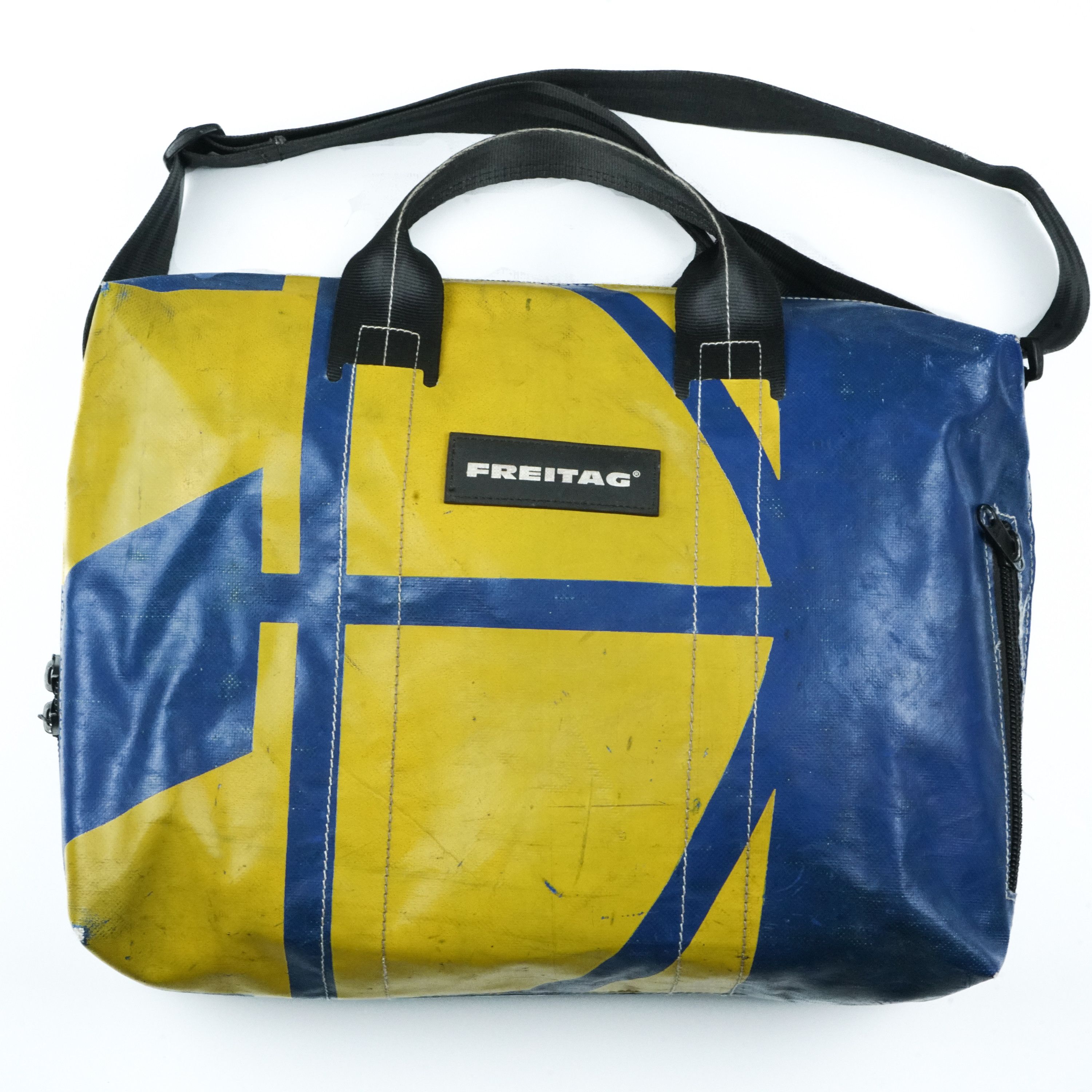 Vintage Freitag Roy Laptop Crossbody Bag Yellow Blue | Grailed