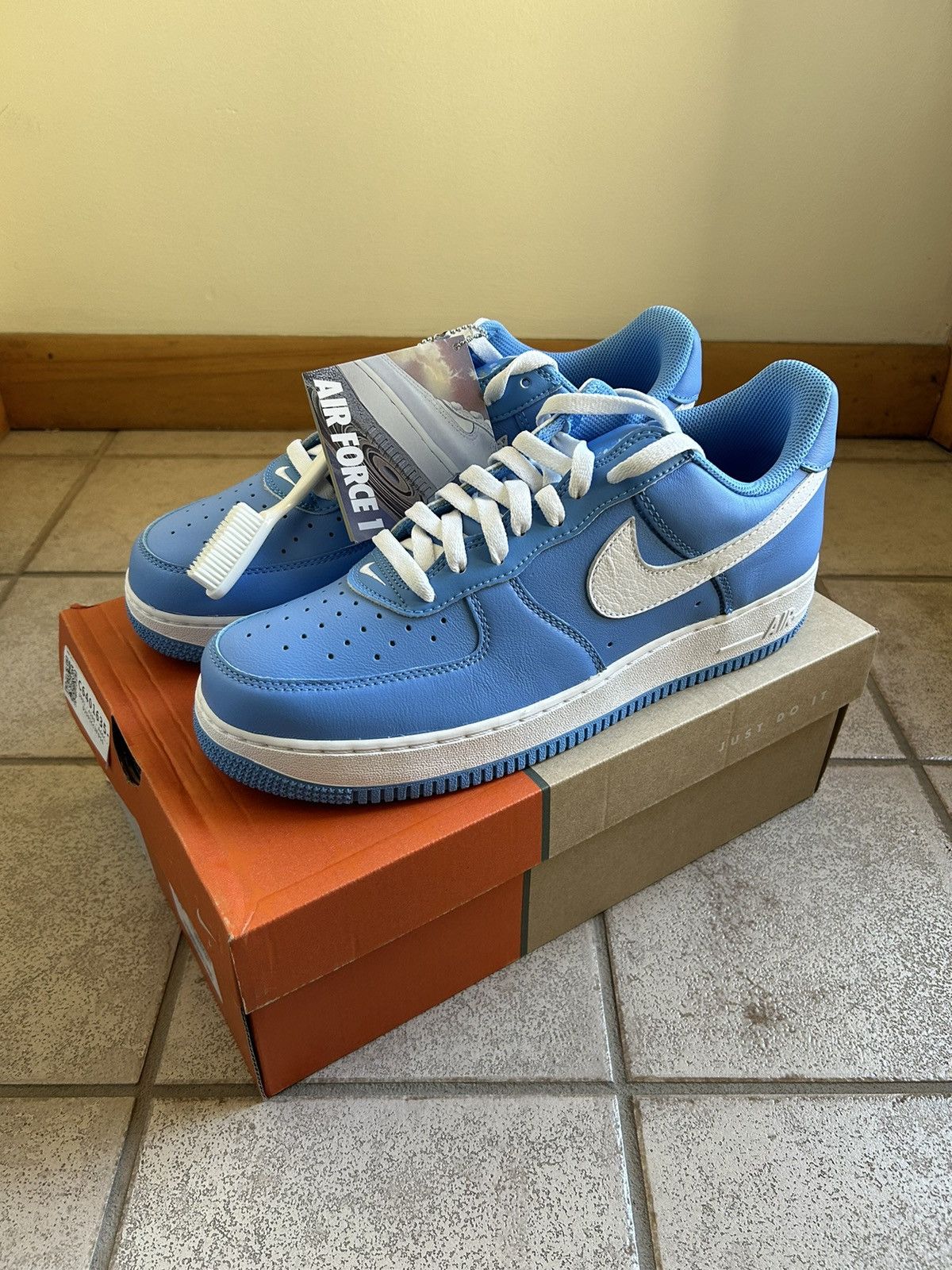 Nike Nike Air Force 1 university blue white | Grailed
