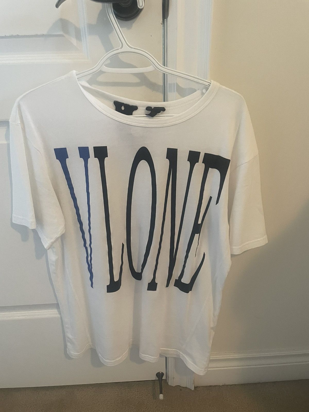 Vlone Vlone Staple Tee White/Blue | Grailed